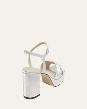 STUART WEITZMAN Dayna Platform Sandals - Silver