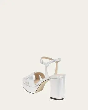 STUART WEITZMAN Dayna Platform Sandals - Silver