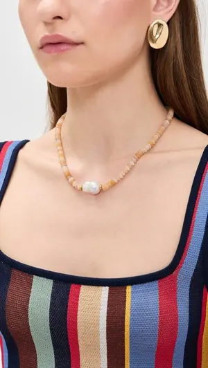 MAYAMAR Topaz And Baroque Pearl Necklace