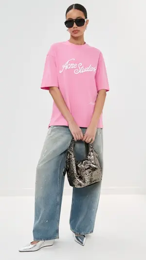 Acne Studios Exford Tourist Logo Tee - Bubble Pink