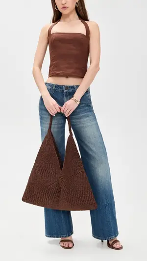 A.L.C. Sid Raffia Tote - Chocolate