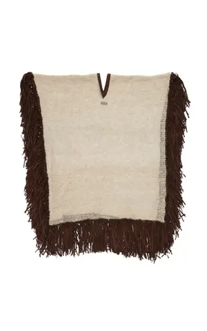 CURATORIA Viento Long Poncho - White