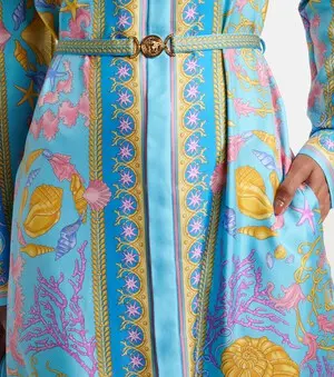 Versace Underwater Barocco Silk Twill Maxi Dress