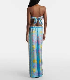 Versace Underwater Barocco Twill Bandeau Top