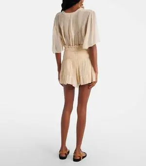 Isabel Marant Étoile Maelly Shirred Silk Shorts - Beige