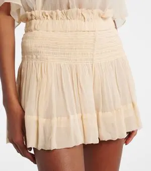 Isabel Marant Étoile Maelly Shirred Silk Shorts - Beige
