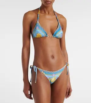 Versace Medusa Printed Triangle Bikini Top