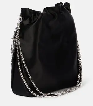 ROGER VIVIER Pilgrim Mini Embellished Bucket Bag - Black