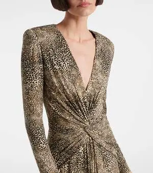 Elie Saab Animalier Printed Jersey Gown