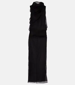 Khaite Jeanty Tulle Maxi Dress - Black