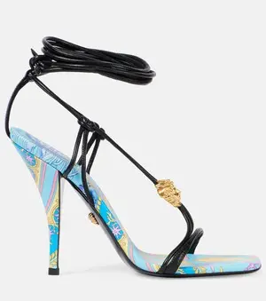 Versace La Medusa Printed Leather Sandals