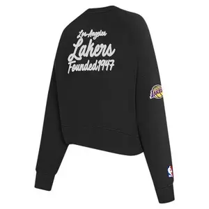 PRO STANDARD Los Angeles Lakers Paint The City Cropped Sweatshirt - Black
