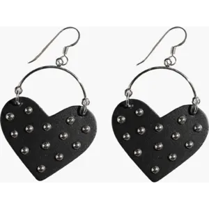 NICKEL & SUEDE Studded Harlow Earrings - Black/silver