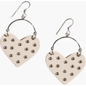 NICKEL & SUEDE Studded Harlow Earrings - Ecru/silver