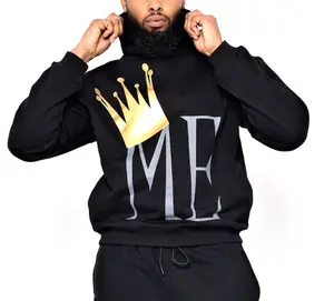 DAI MODA Crown Me Fleece Hoodie - Black
