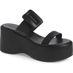 Chocolat Blu Black Platform Wedges