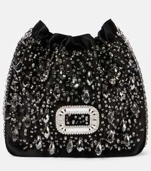 ROGER VIVIER Pilgrim Mini Embellished Bucket Bag