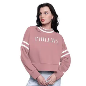 STARTER Philadelphia Phillies Power Play Cropped Pullover Sweatshirt
