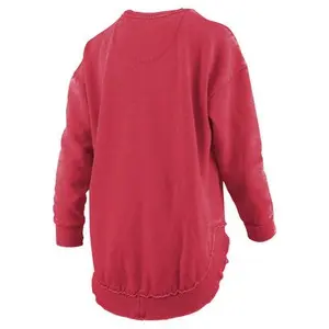 PRESSBOX Ohio State Buckeyes Melange Poncho Fleece Pullover Sweatshirt - Scarlet