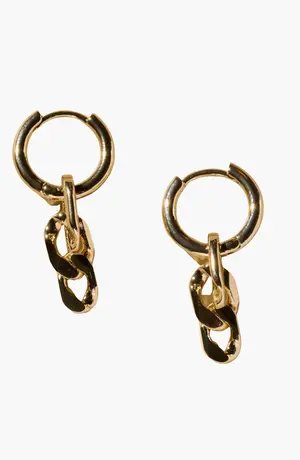 NICKEL & SUEDE Zaida Huggie Earrings Gold