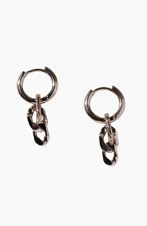 NICKEL & SUEDE Zaida Huggie Earrings - Silver
