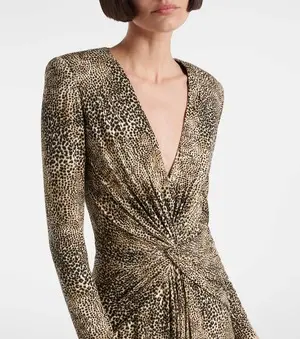 Elie Saab Animalier Printed Jersey Gown
