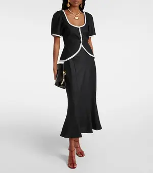 Faithfull The Brand Linen Midi Skirt