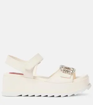 ROGER VIVIER Slidy Viv' Embellished Wedge Sandals