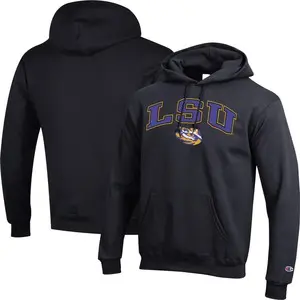 Champion Lsu Tigers Arch Over Logo Pullover Hoodie - Black
