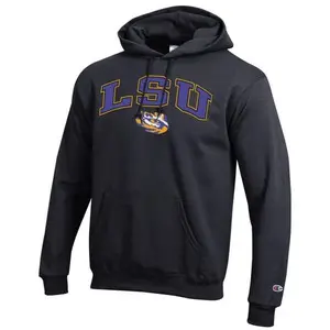 Champion Lsu Tigers Arch Over Logo Pullover Hoodie - Black