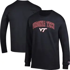 Champion Virginia Tech Hokies Arch Over Logo Long Sleeve T-shirt - Black