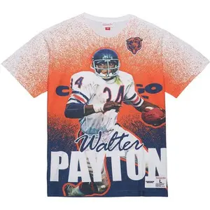 Mitchell & Ness Walter Payton Chicago Bears Burst Retired Player T-shirt - Gray