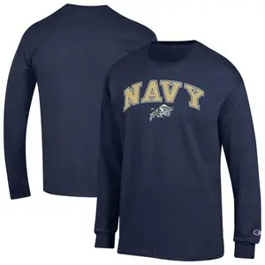 Champion Midshipmen Arch Over Logo Long Sleeve T-shirt - Navy