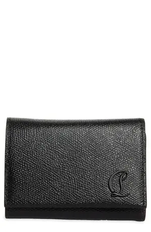 CHRISTIAN LOUBOUTIN Mooncrest Compact Leather Trifold Wallet - Black