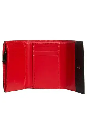 CHRISTIAN LOUBOUTIN Mooncrest Compact Leather Trifold Wallet - Black