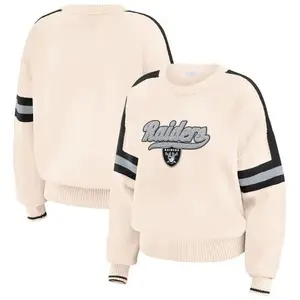 WEAR BY ERIN ANDREWS Las Vegas Raiders Stripe Pullover Sweater By