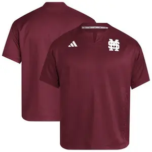 Adidas Mississippi State Bulldogs Dugout Coaches Adizero Notch Neck Pullover Top - Maroon