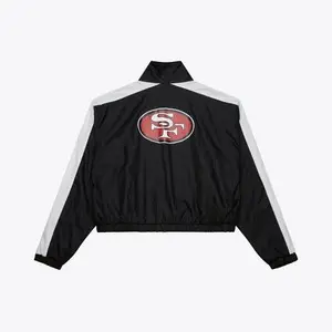 Mitchell & Ness San Francisco 49ers Nylon Cropped Full-zip Jacket