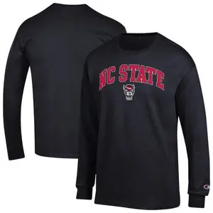Champion Nc State Wolfpack Arch Over Logo Long Sleeve T-shirt - Black