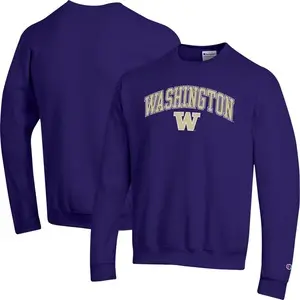 Champion Washington Huskies Arch Over Logo Pullover Sweatshirt - Purple