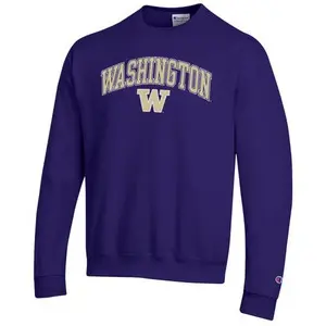 Champion Washington Huskies Arch Over Logo Pullover Sweatshirt