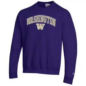 Champion Washington Huskies Arch Over Logo Pullover Sweatshirt