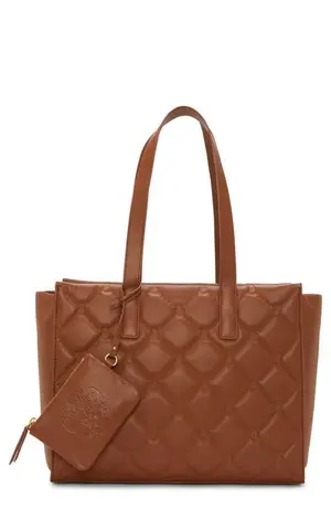 Vince Camuto Barry Quilted Leather Tote - Mid Brown