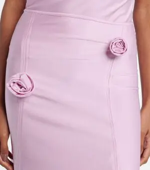 Coperni Floral-applique Satin Midi Skirt - Pink