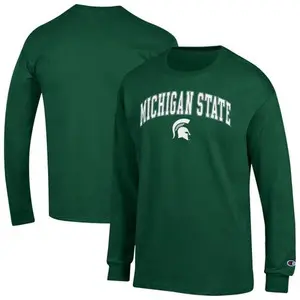 Champion Michigan State Spartans Arch Over Logo Long Sleeve T-shirt - Green