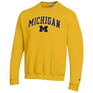 Champion Michigan Wolverines Arch Over Logo Pullover Sweatshirt