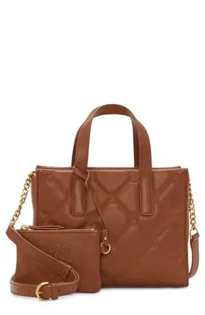 Vince Camuto Barry Quilted Leather Tote - Medium Brown