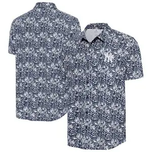 ANTIGUA New York Yankees Resort Button-up Shirt - Navy