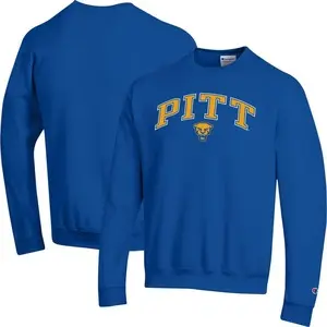 Champion Pitt Panthers Arch Over Logo Pullover Sweatshirt - Royal