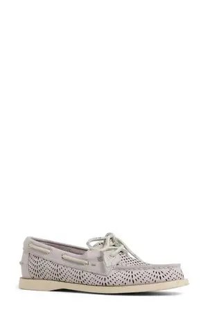 Sperry Perforated Leather Loafers - Lilac